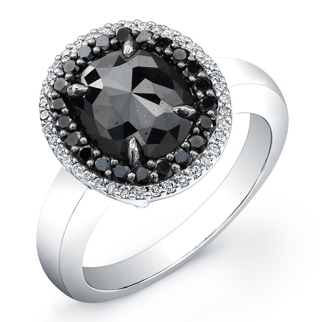 Style 24624BLK-W Oval Black Diamond Ring