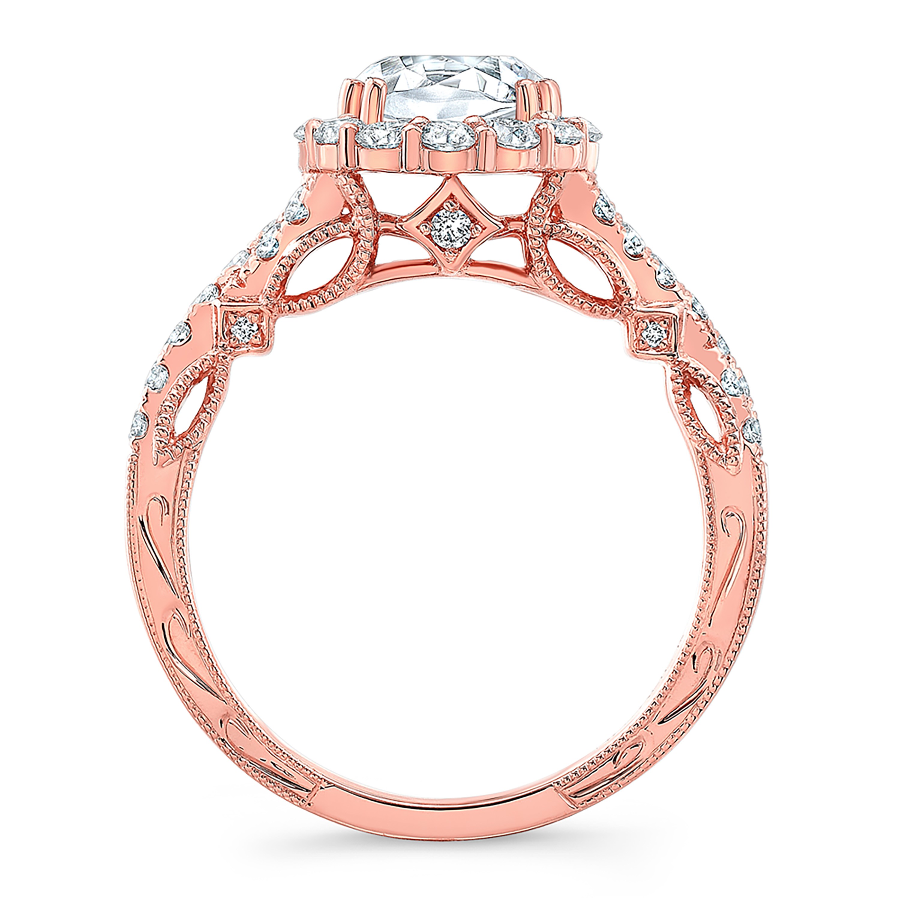 18K ROSE GOLD NATALIE K CUSHION HALO RING NK35971-18R
